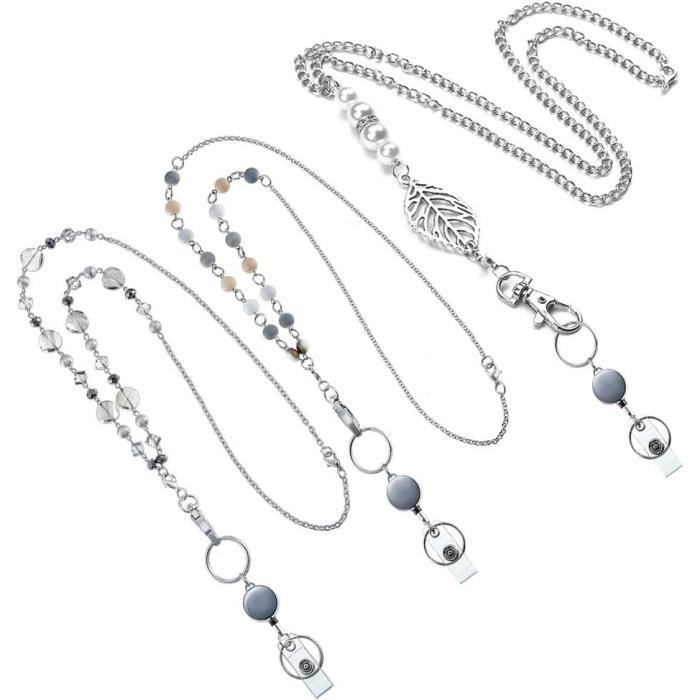 Bricolage Pendentif 3 pièces rétractable Badge Bobine lanière avec ...