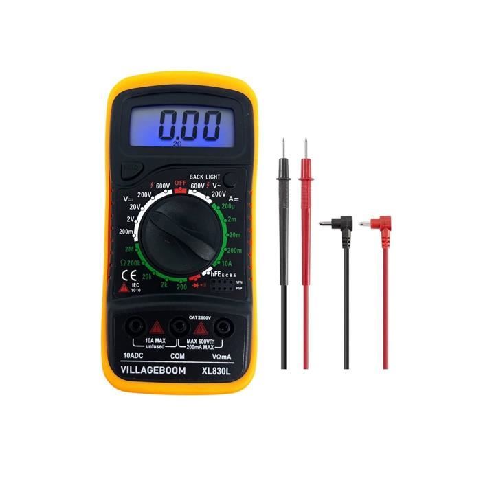 Multimètre numérique XL830L avec rétroéclairage LCD – appareil de ...