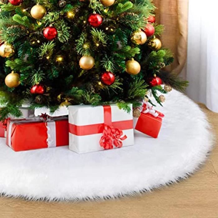 Tapis de Sapin de Noel Blanc Jupe Sapin de Noel Couvre Pied Sapin Noel ...