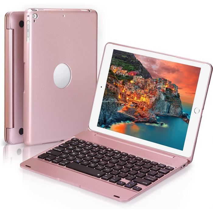 Coque Avec Clavier Qwerty Ipad 9.7, Coque Avec Clavier Pour Ipad 6 Génération 2018-Ipad 5 ...
