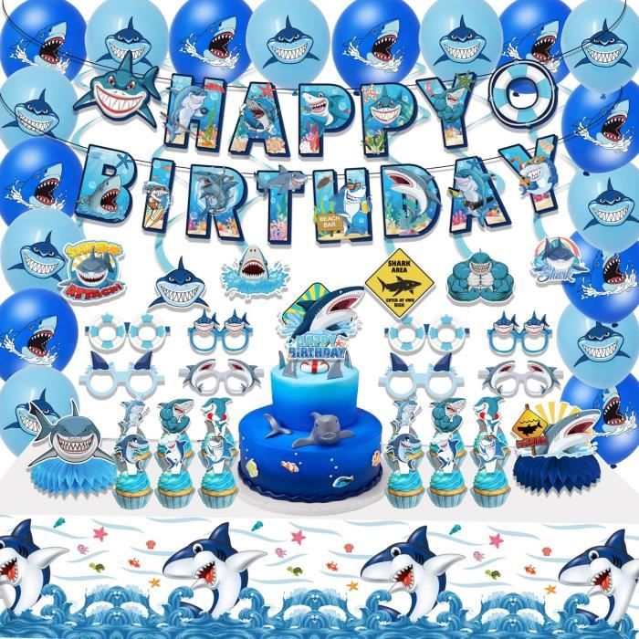 Décoration D'Anniversaire De Requin Pour Enfants, Décoration De Ballons ...