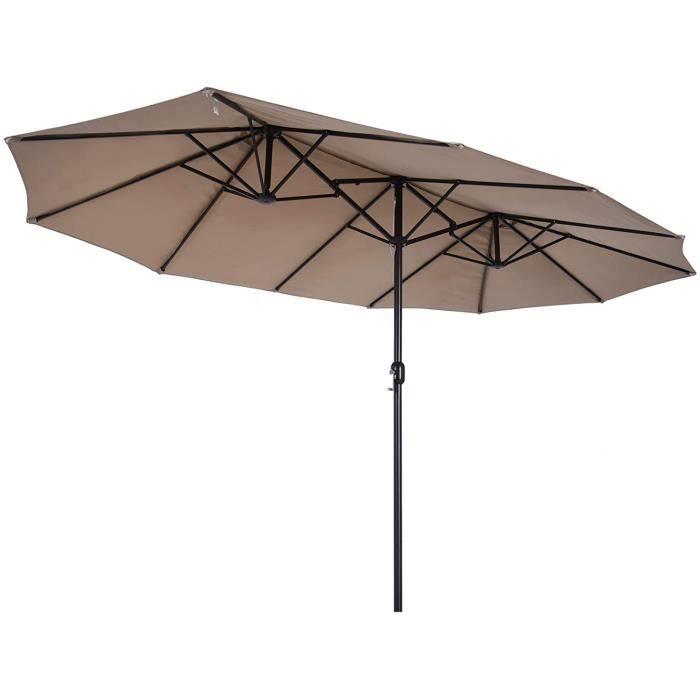 Outsunny Parasol de Jardin XXL Parasol Grande Taille 46L x 27l x 24H m ...