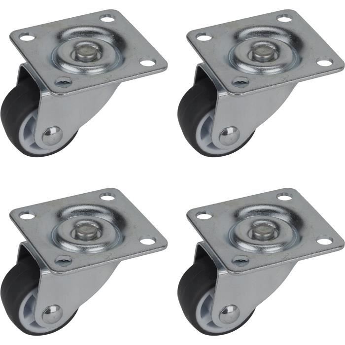 Roulette De Meuble Avec Roue Souple Et Plaque, 25 X 13 Mm, Roulement ...