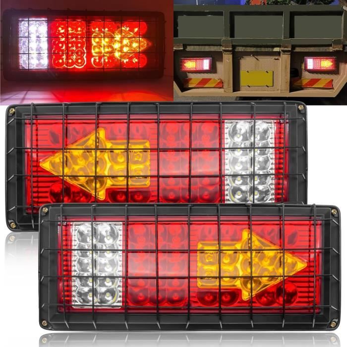 Feux Arrière De Camion 24V Feux De Remorque Led 43 Led Étanche Queue ...