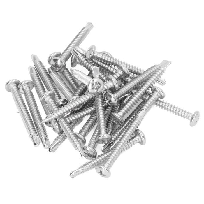 Vis En Acier Inoxydable 304 Lot De 50 Vis Autoperceuses En Acier ...