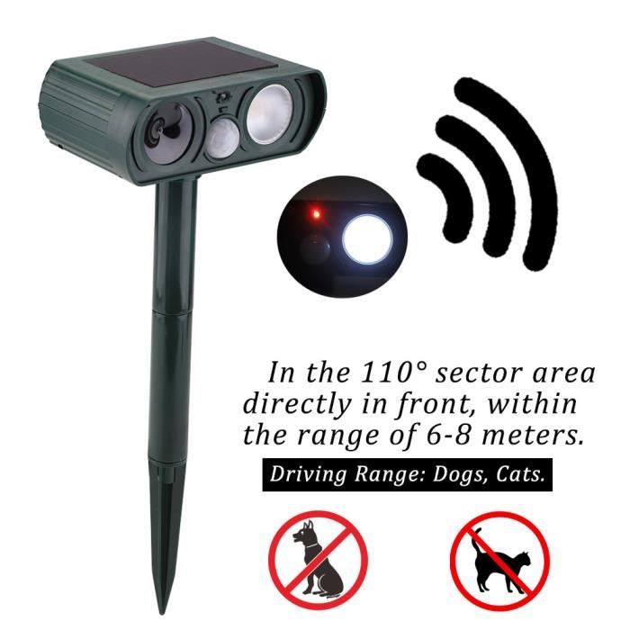 Répulseur d'animaux solaire Capteur de mouvement extérieur PIR ...