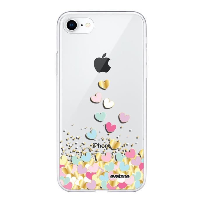 Coque 360 iPhone 7 iPhone 8 360 intégrale transparente C?urs Pastels ...