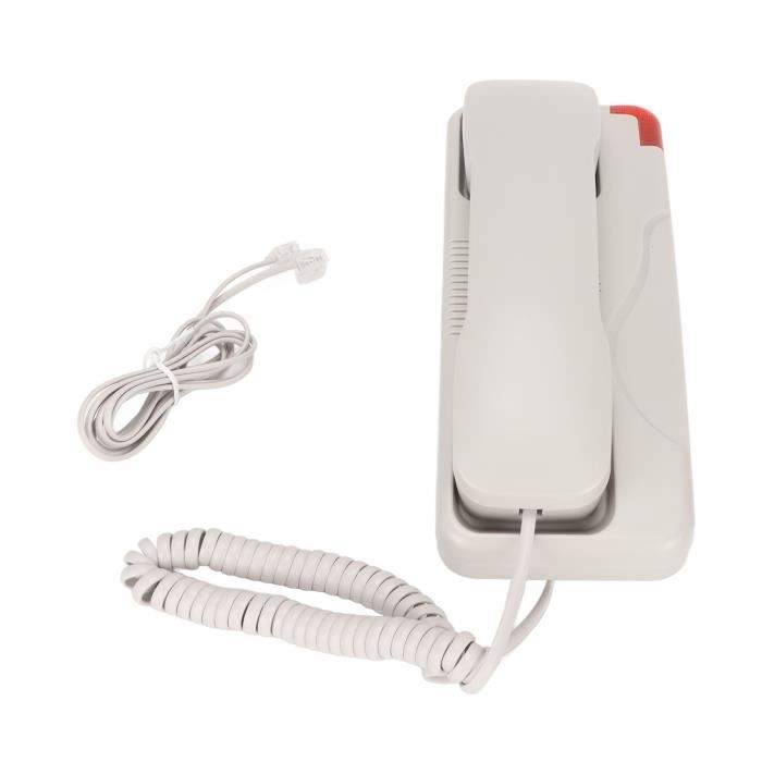 GOTOTOP Téléphone fixe mural Téléphone filaire mural avec bouton ovale Téléphone fixe de qualité ...