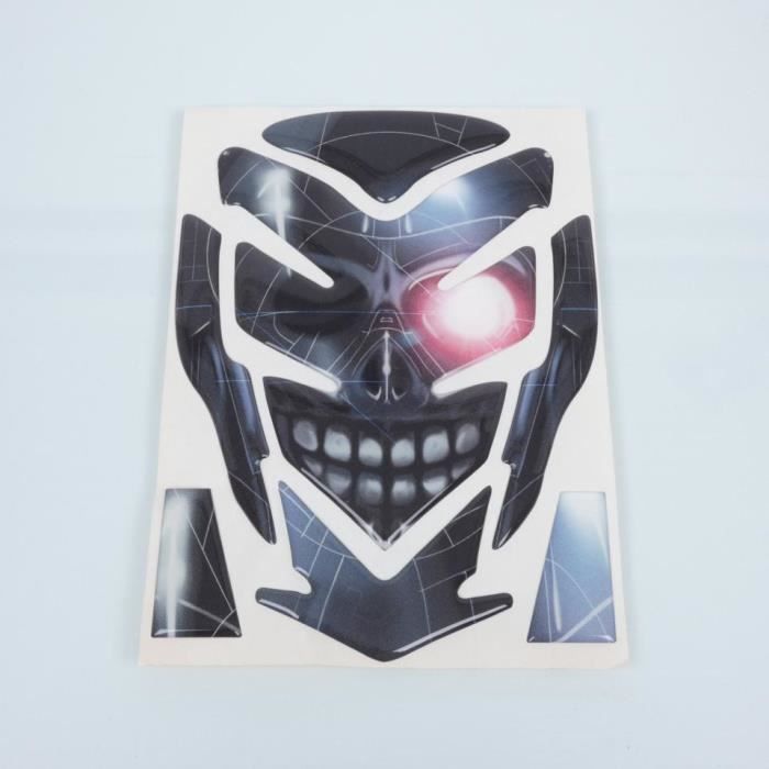 Protection de réservoir - MAD - Terminator - Noir - Gris - Crâne cyborg ...