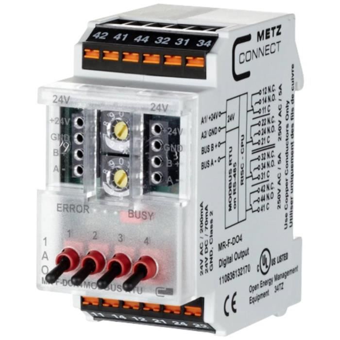 Module Modbus - METZ CONNECT - MR-F-DO4 - 24 V/AC, 24 V/DC - 4 sorties ...