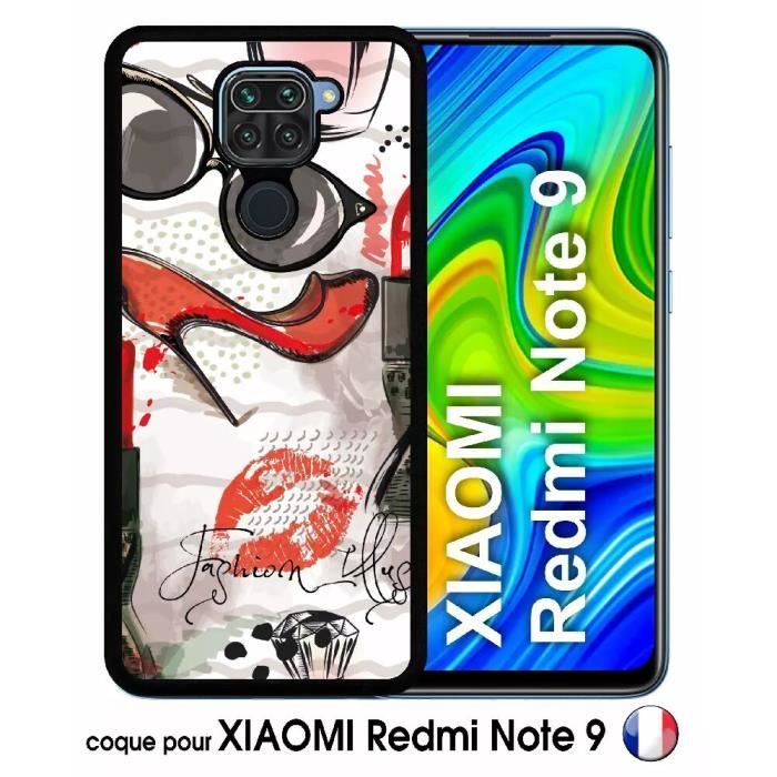 Coque pour xiaomi redmi note 9 - motif girly fond blanc - silicone ...