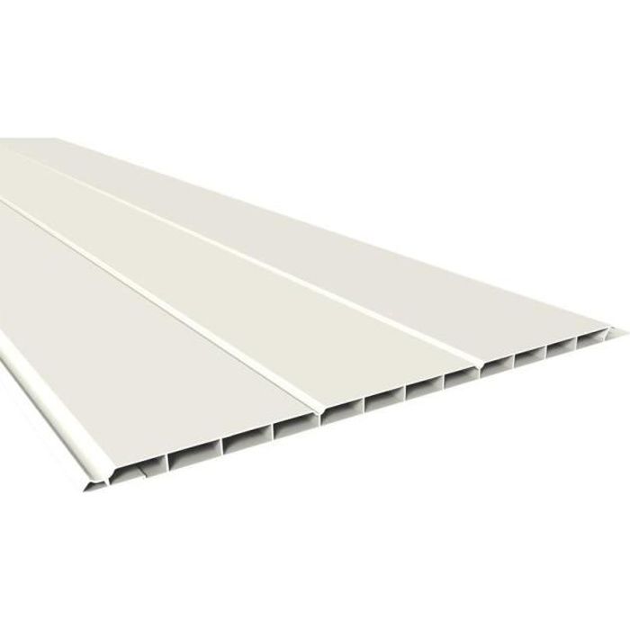Lambris PVC Belriv 3 lames larg.330mm x 4m NICOLL sous face alvéolaire ...