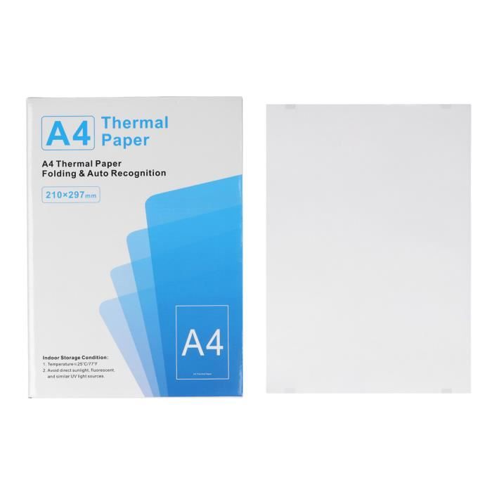 Papier d'impression thermique - PWSHYMI - A4 - 100 feuilles - Résistant ...