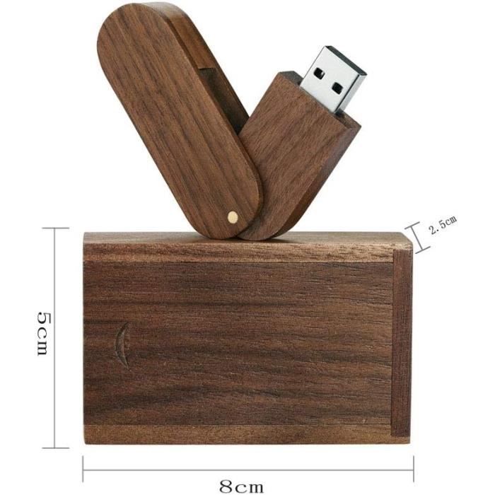 Clé Usb,Premium Clé Usb2.0, 16 Go - 32Go Cles Usb Rotation Bois Massif ...