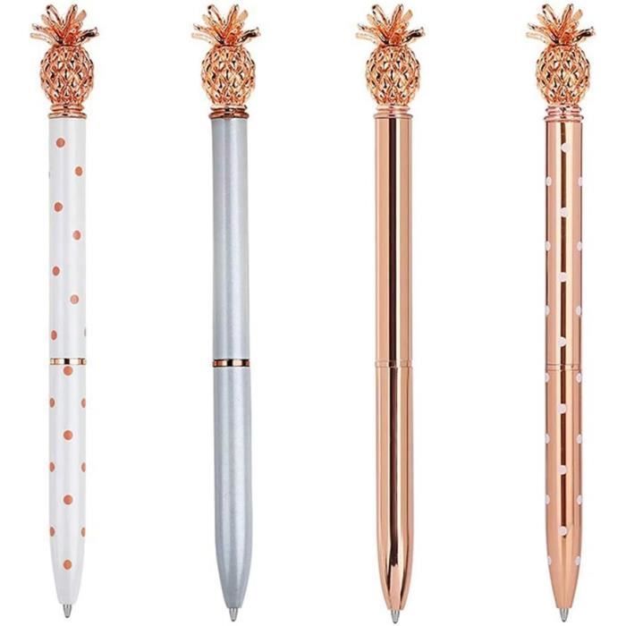 SUNSHINETEK Stylos à ananas Stylos à bille en métal ananas rose pour ...
