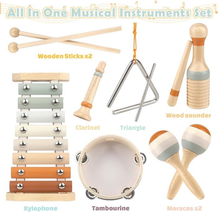 Instruments De Musique En Bois Pour Tout Petits De 1 3 Ans Jouets instruments-de-musique-en-bois-pour-tout-petits-de-1-3-ans-jouets
