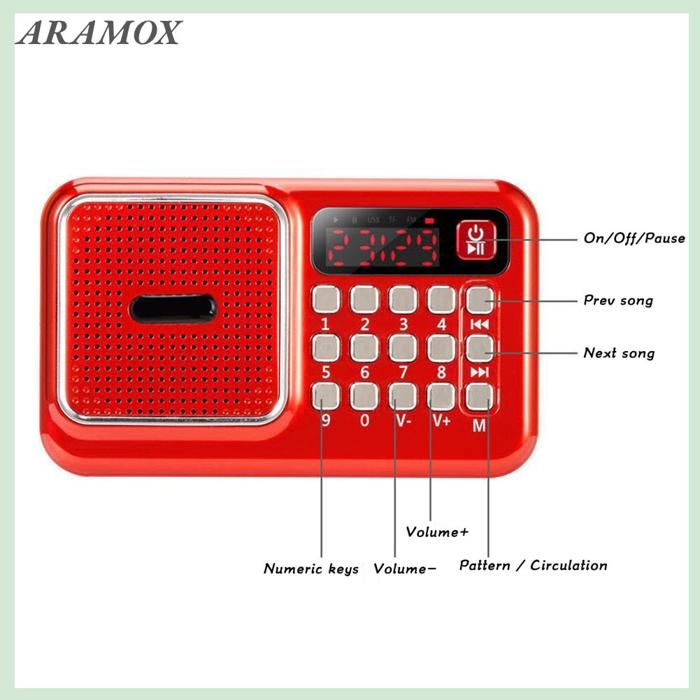 Lecteur MP3 Radio FM Portable avec Prise écouteur 6-8 Heures de Lecture ...
