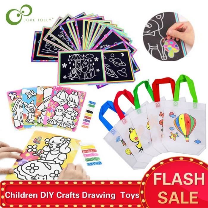 Coloriage enfant,10-15 pièces magique Scratch Art Doodle Pad sable ...