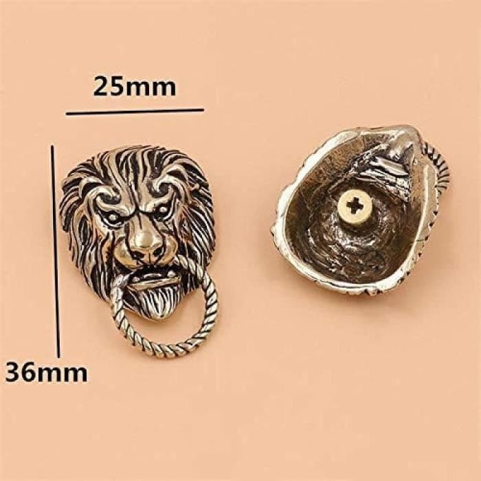 2 Pièces En Laiton Massif Tête De Lion Design Conchos Rivets Vissés En ...