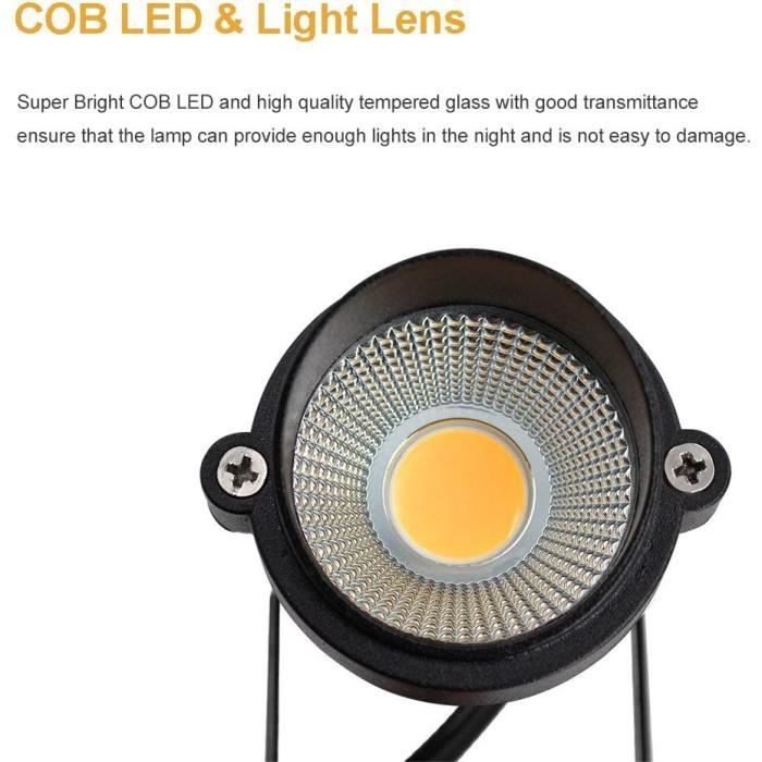 Lot De 4 Spot Led Cob 5W 220V Spots Jardin Orientables Avec Piquet Luminaires Extérieur Jardin ...