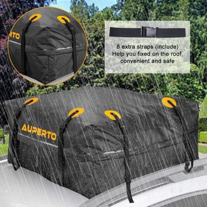 AUPERTO Sac de Toit Voiture Coffre Toit Souple 425Litres 500D Etanche Coffre de Toit Pliable pour Toutes Les Voitures avec sans 11 Cdiscount Auto