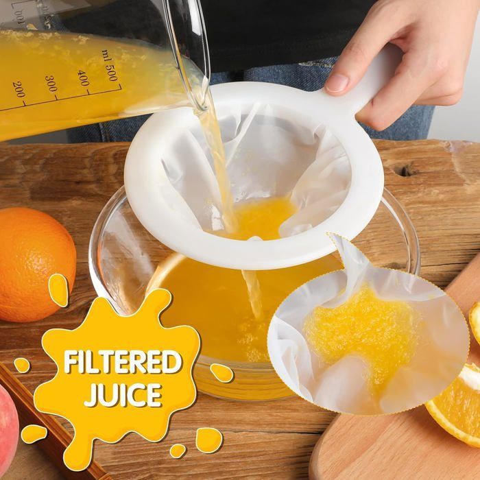 Passoire en nylon alimentaire - 100 mailles - Filtrage yaourts, jus ...