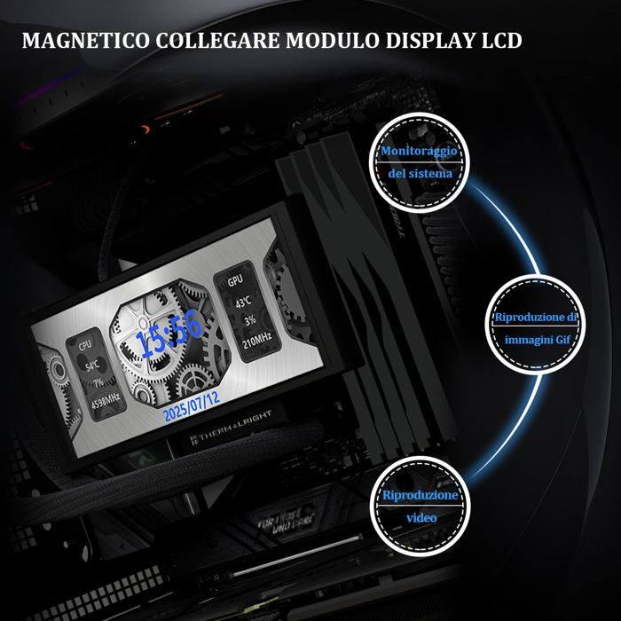 Refroidisseur CPU AIO - DEBSY - Ofeo Vision 360 - Écran IPS 6,86 pouces ...