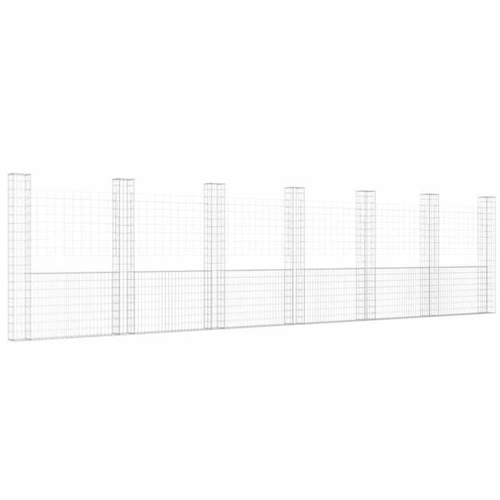 "Rebais 2026" Panier de gabion en forme de U avec 7 poteaux Fer ...
