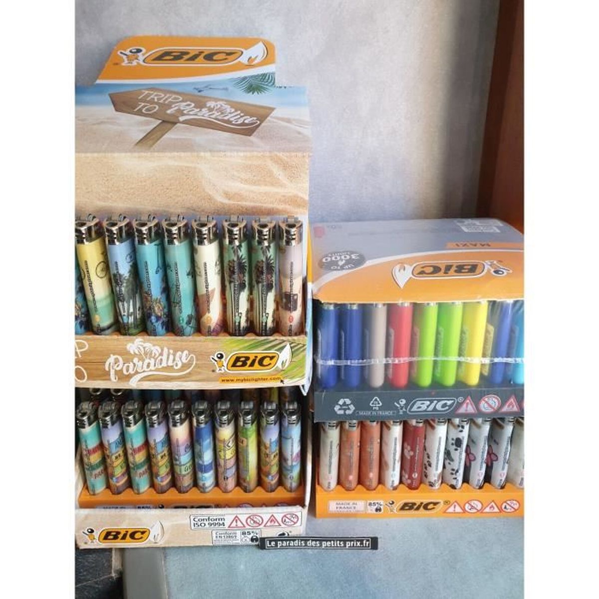 10 briquets BIC Maxi, briquet jetable à pierre , visuel différents ...