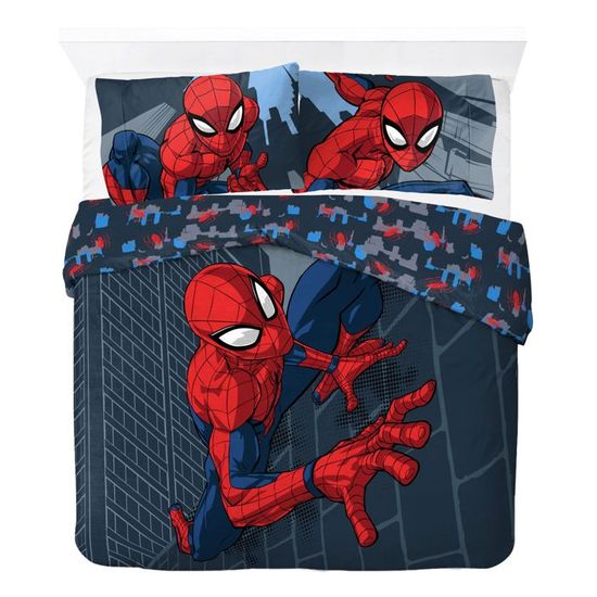 Parure de lit enfant Marvel Marvel Spiderman Rues de la Villes lit pour ...