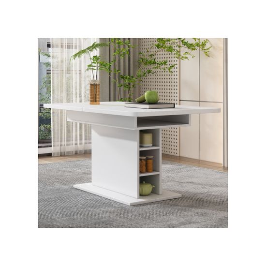 SogesHome Table A Manger Seule Extensible - Structure Acier, Rangement ...