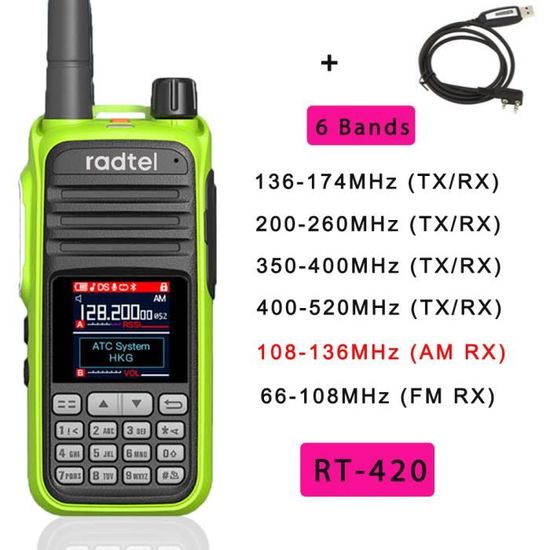Vert Ajouter un câble-Radtel RT-420 6 Bandes AmPuebHam Radio ...