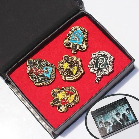 5 Pcs-Lot Harry Potter Magic Academy métal broche Cosplay Badge ...