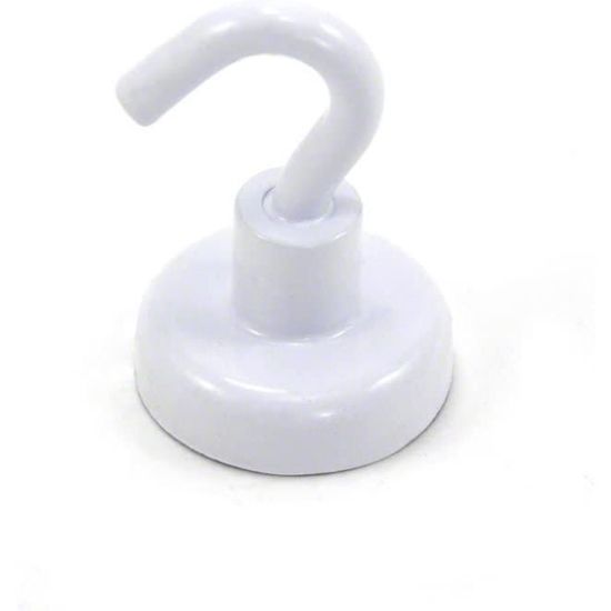 25 Mm Blanc Aimant Peint Crochet Néodyme Avec M5 Crochet - 20 Kg Pull ...