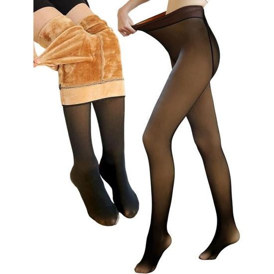 Collant Polaire Femme - Chaud, Fourré, Extensible - Noir Noir - Cdiscount Chaussures