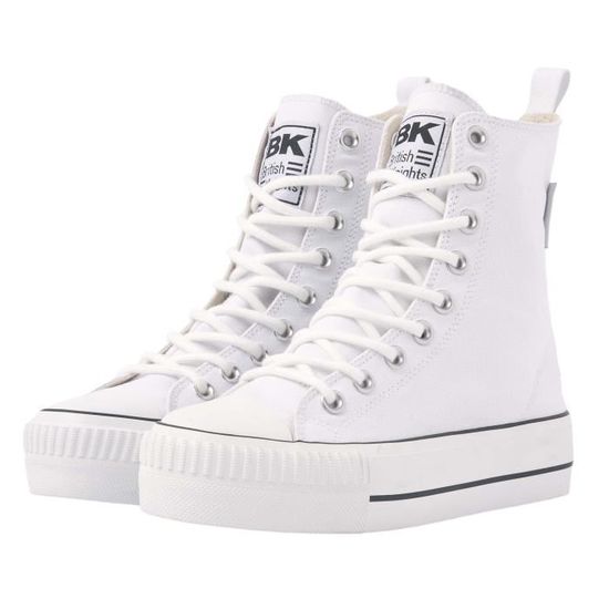 Baskets femme British Knights Kaya high - blanc/noir - 37 White/black - Cdiscount Chaussures