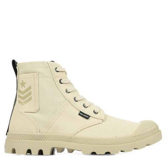 Boots Palladium Pampa Hi Army - Femme - Sahara - Tige en coton bio ...