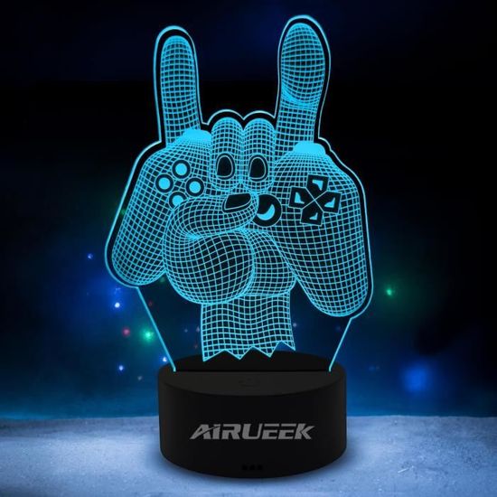 3D Lampe Ps4 Lumières Icones Lampe Game Avec Télécommande Veilleuse ...