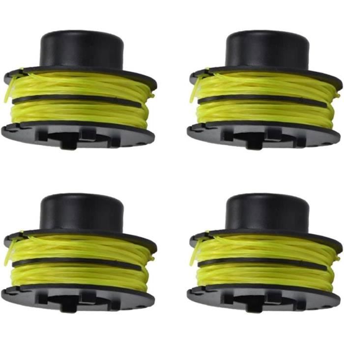 BOTE- Lot de 4 bobines de fil pour débroussailleuse RYOBI RAC118 RLT3525S 1,2 mm,Remplacements ...