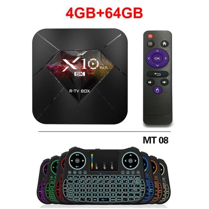 Ue Plug - 4 Go 64 Go Ajouter MT08 - Boîtier Smart TV X10 Plus Android 9 ...