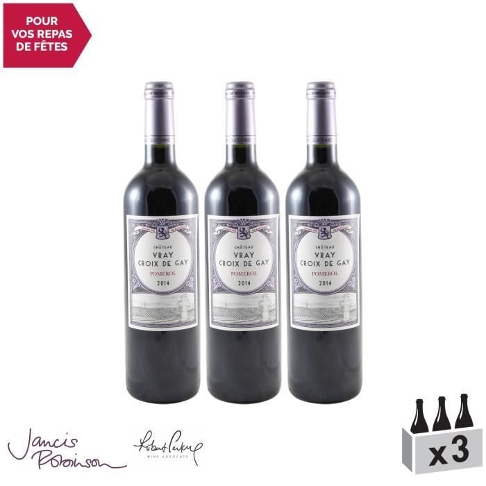 Château Vray Croix de Gay Rouge 2014 - Lot de 3x75cl - Appellation AOC Pomerol - Vin Rouge de ...