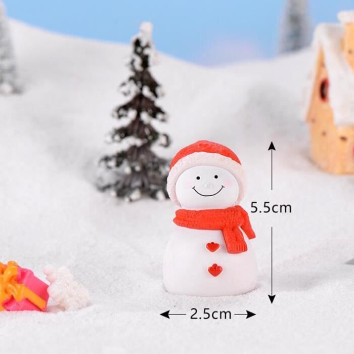 Mini bonhomme de neige de couple Statue Résine Jardin Miniature ...