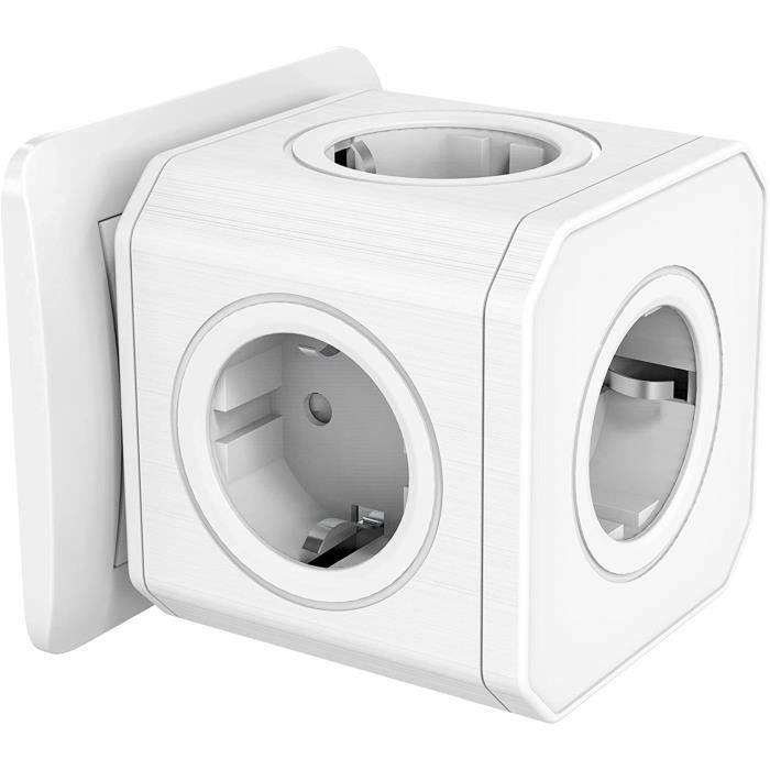Multiprise Murale Cube, Multiprise Cube avec 5 Prises et Protection ...
