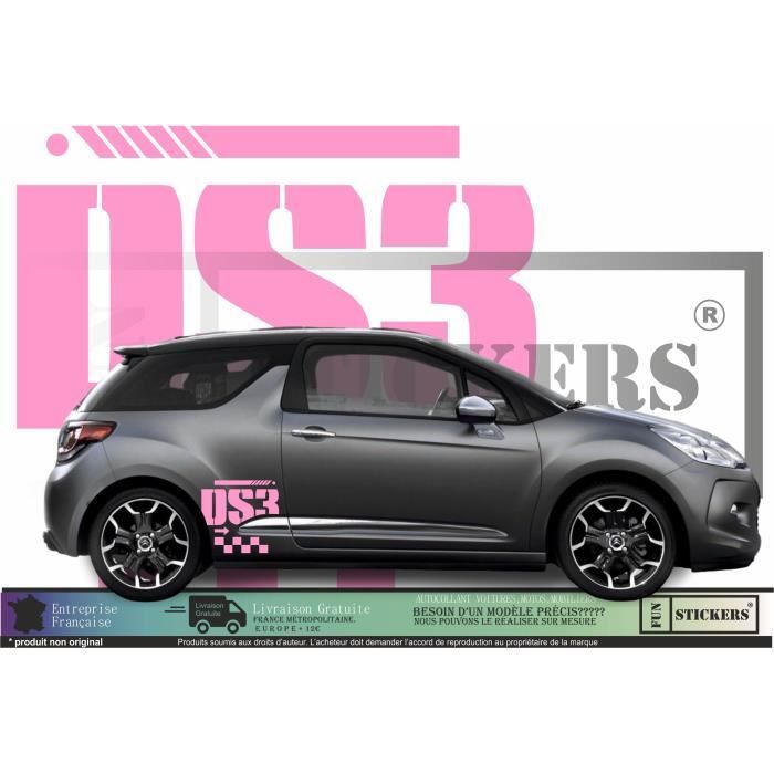 Citröen DS3 - ROSE -Logos stickers Latéraux et capot - Tuning Sticker ...