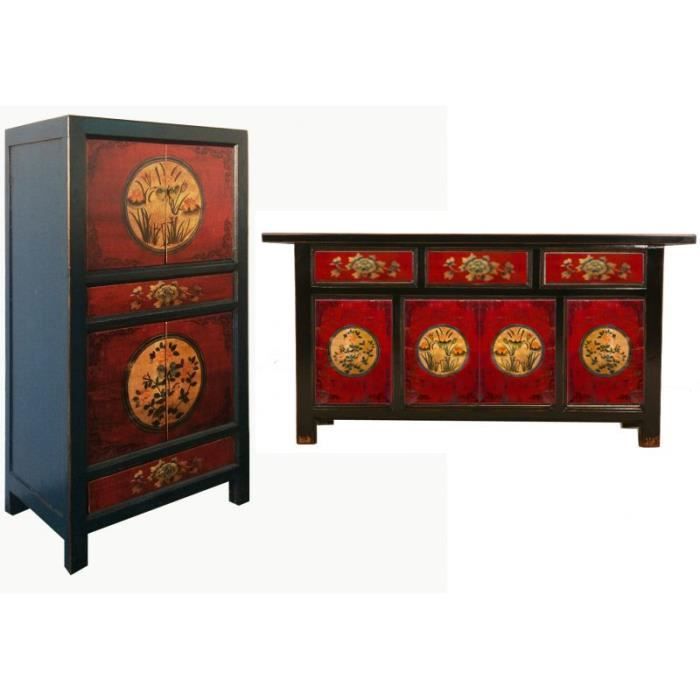 Ensemble de meubles chinois de style vintage asiatique avec buffet et ...