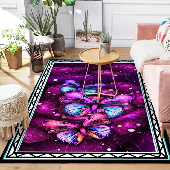 MBg-7499 Tapis imprimé fleur papillon grande taille à talons hauts 3D ...