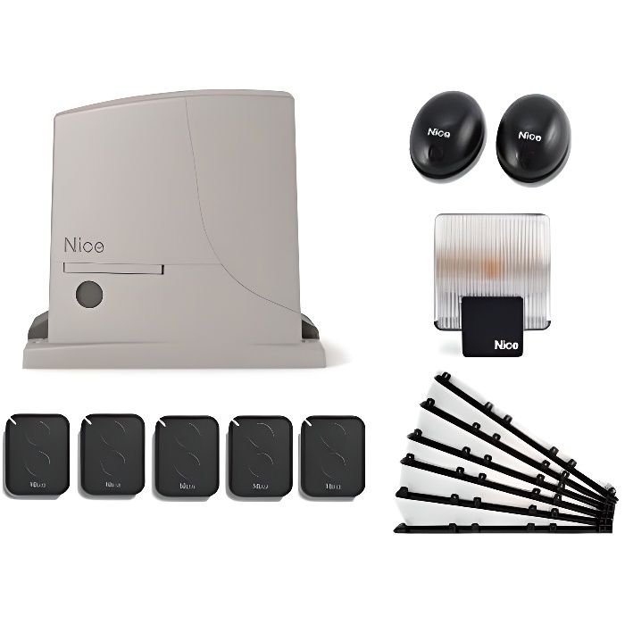 KIT coulissant Nice ROX600 FULL KIT (moteur ROX600 + 5 X FLO2RE télécommandes + BF photocellules ...