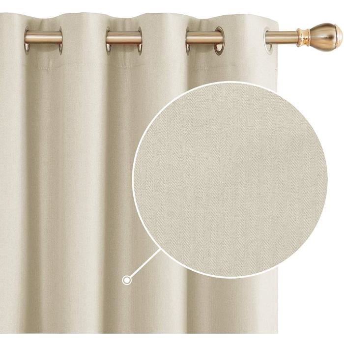 Deconovo Lot de 2 Double Rideau Occultant Thermique Complet à Oeillets ...