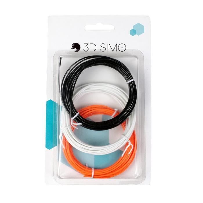 3Dsimo-ABS-2 Lot de filaments ABS 1,75 mm 120 g orange, noir, blanc.[Q1577] - Cdiscount Informatique