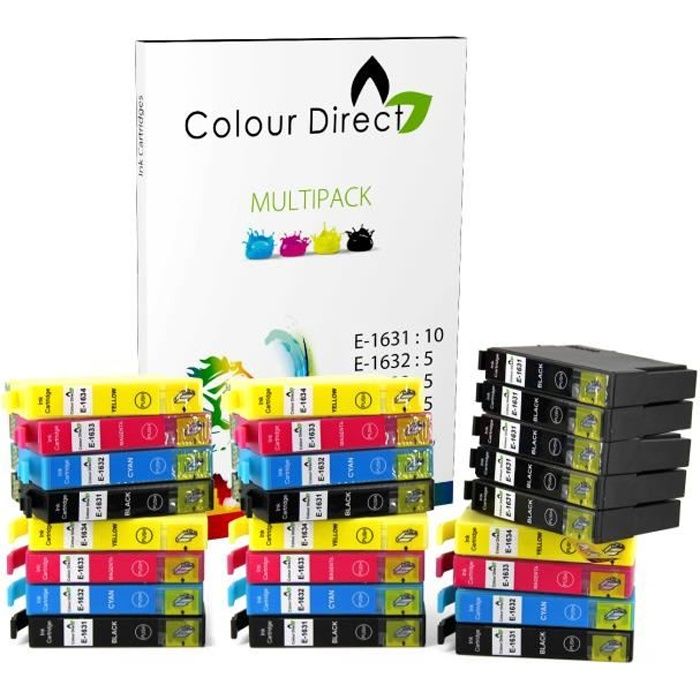 25 ColourDirect Cartouches d'encre Pour Epson WF2010W WF2510WF WF2520NF ...